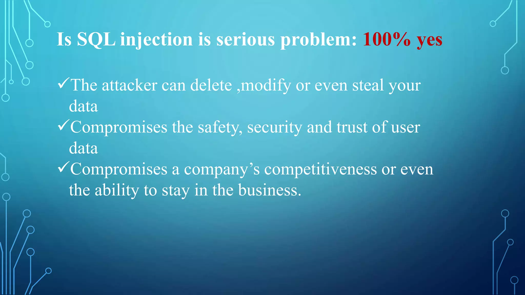 SQL Injection attack | PPTX