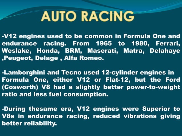 CONSTRUCTION AND USE OF V-12 ENGINE | PPTX