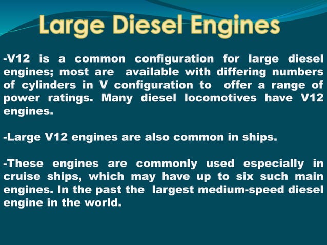 CONSTRUCTION AND USE OF V-12 ENGINE | PPTX