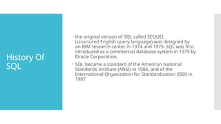 structures query langauge basic for learners | PPTX