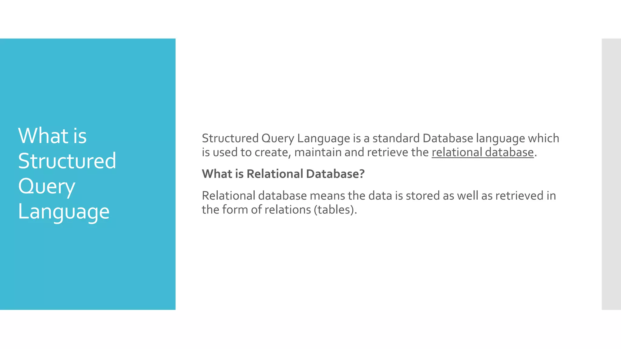 Structured Query Language Sql Ppt