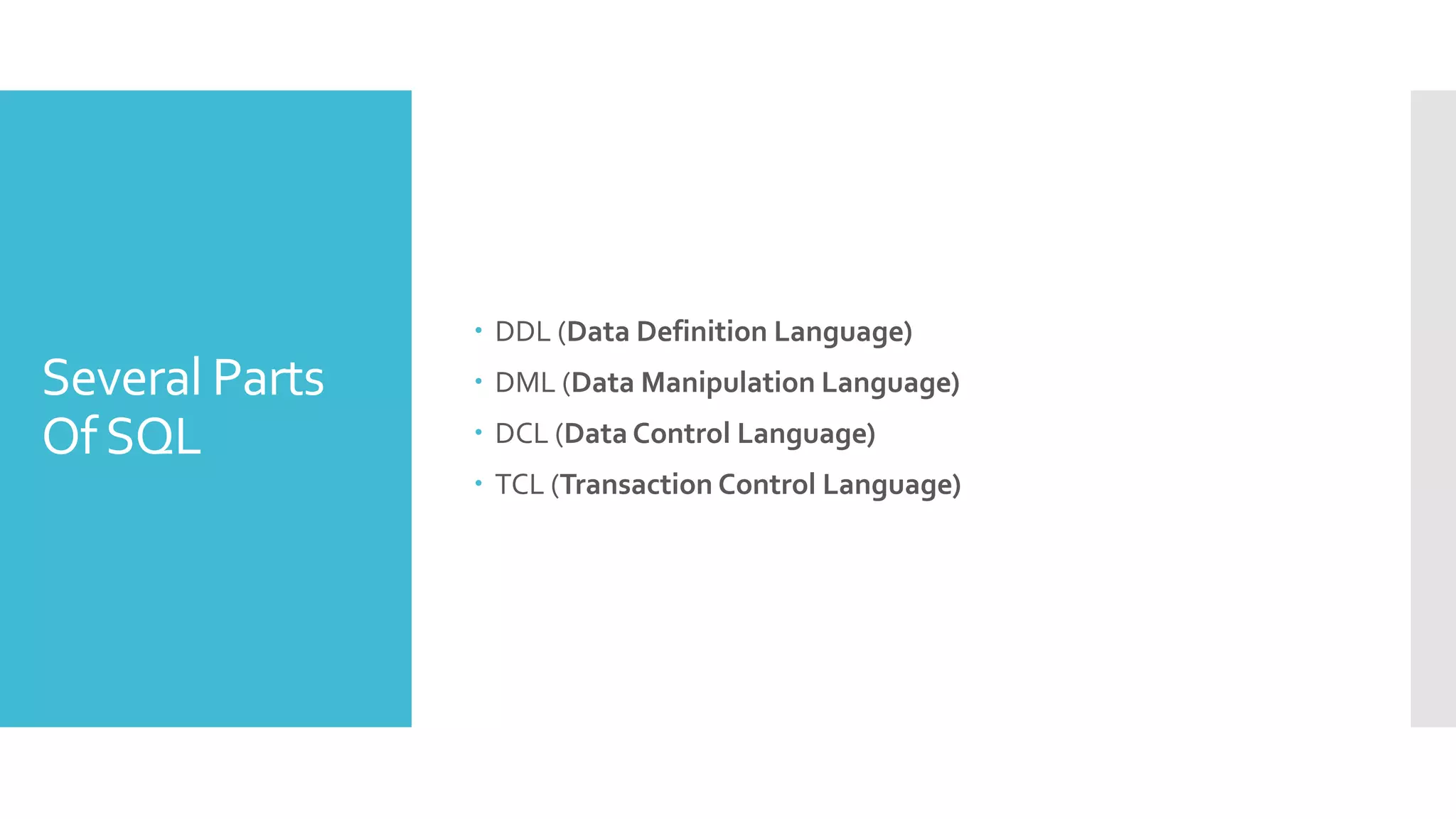 Structured Query Language Sql Ppt 
