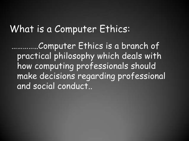 COMPUTER ETHICS | PPTX