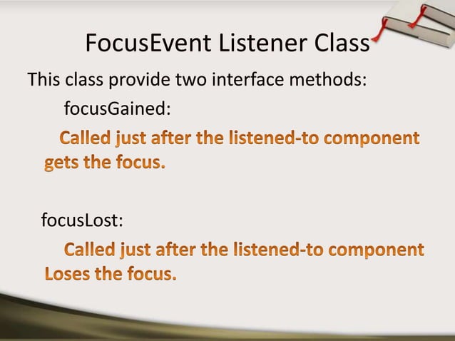 Event Handling in java | PPTX | Programming Languages | Computing