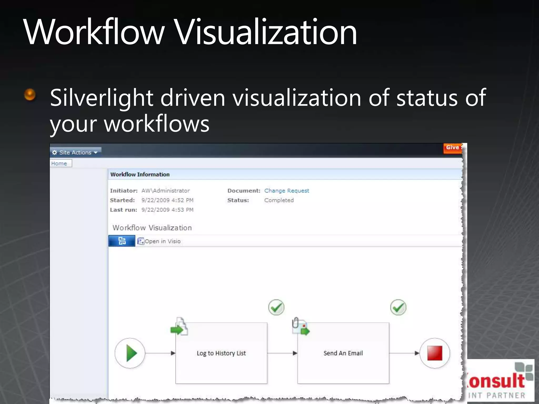 Overview: Creating Workflows with Visio, InfoPath and SharePoint Designer 2010 | PPTX | Computer ...