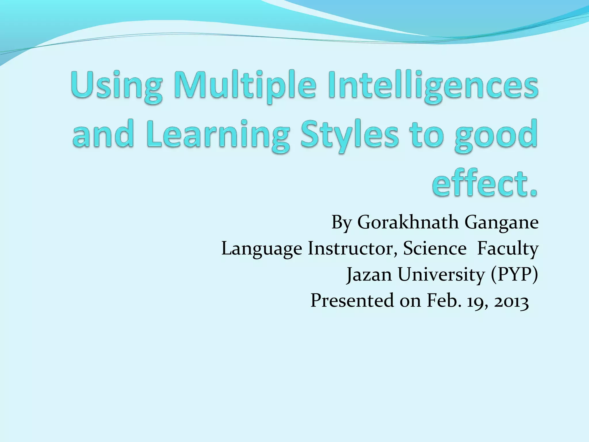 Multiple Intelligences | PPT