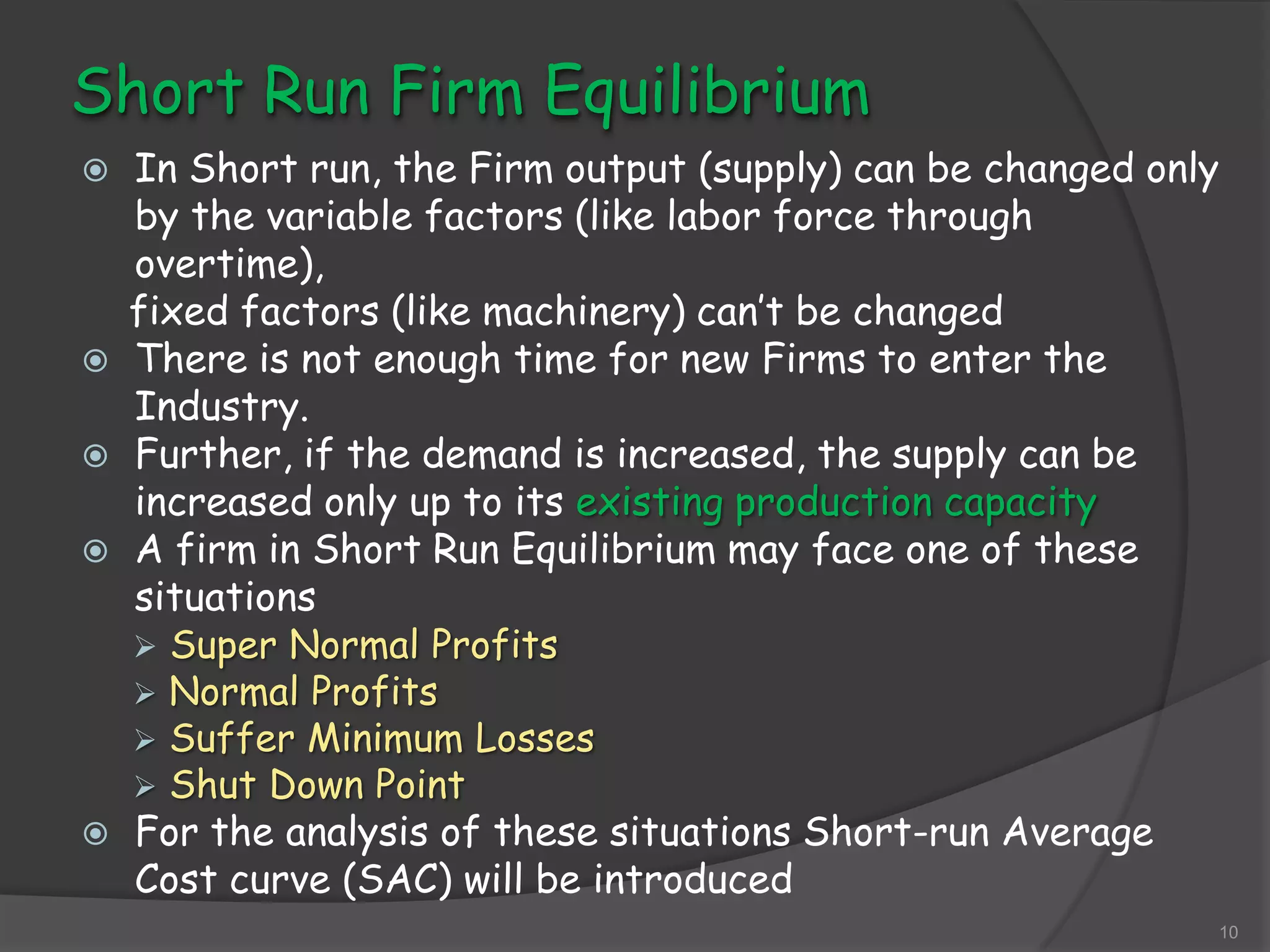 Equilibrium of Firm Under Perfect Competition | PPTX