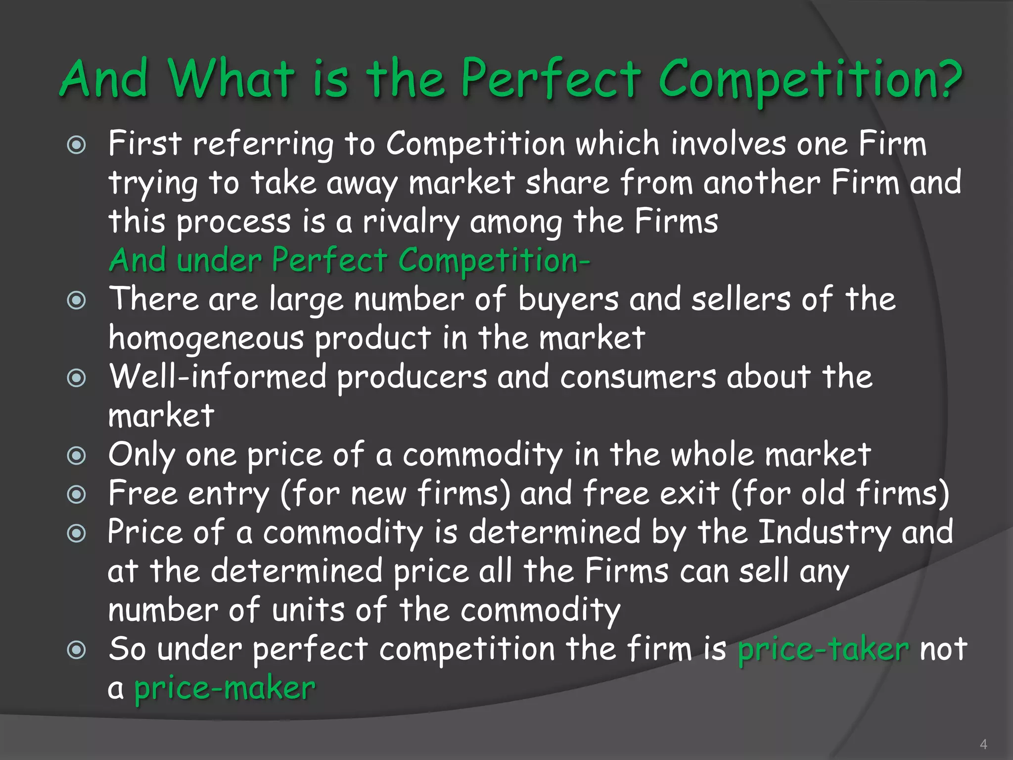 Equilibrium of Firm Under Perfect Competition | PPTX