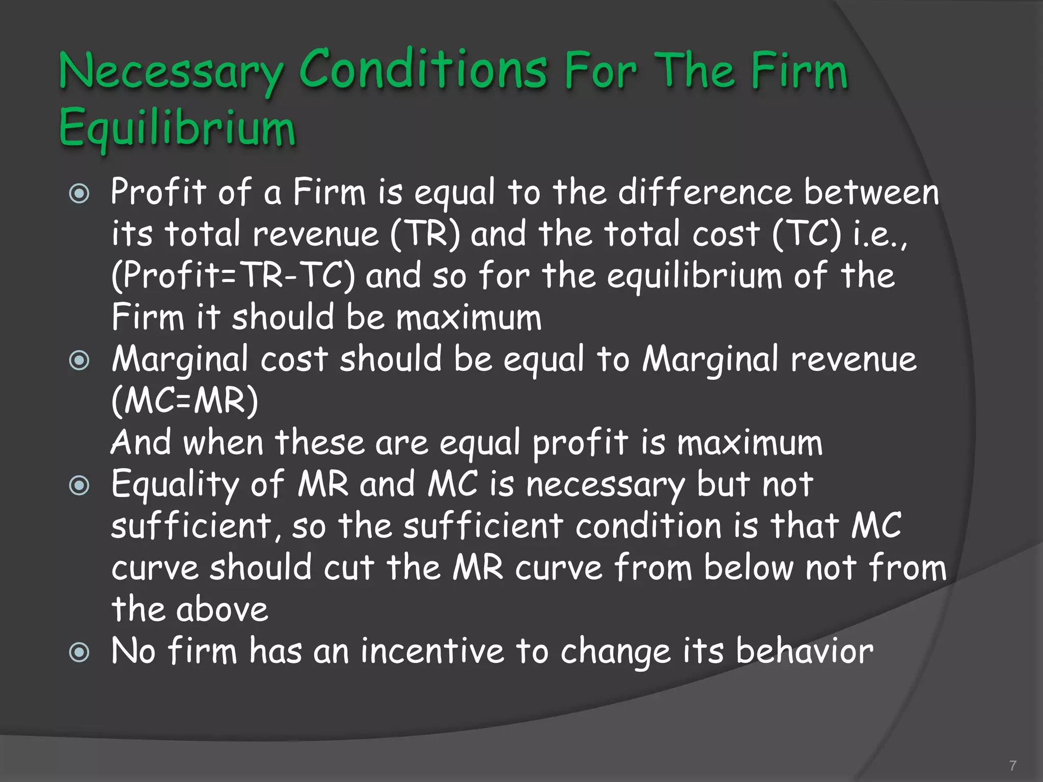 Equilibrium of Firm Under Perfect Competition | PPTX