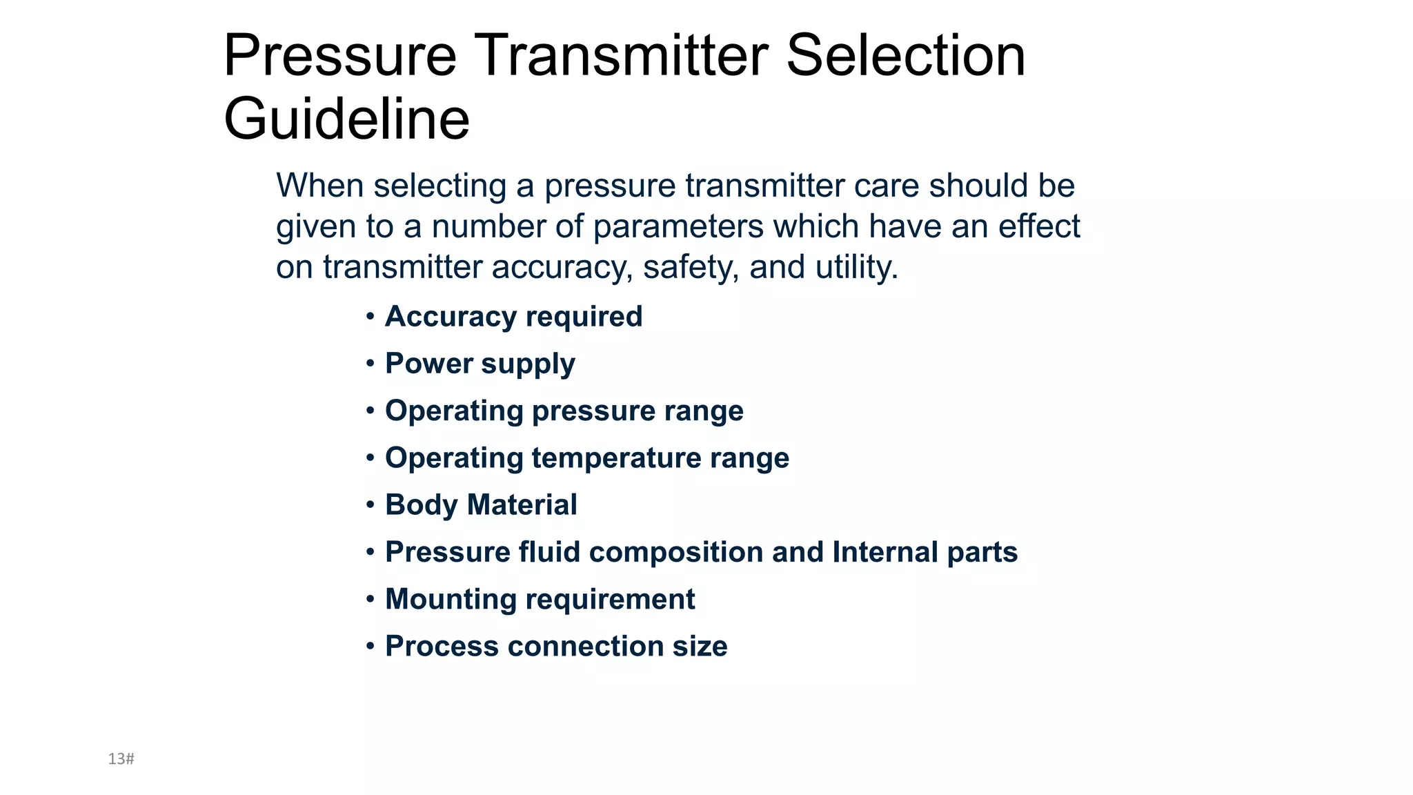 PRESSURE INSTRUMENTATION | PPTX
