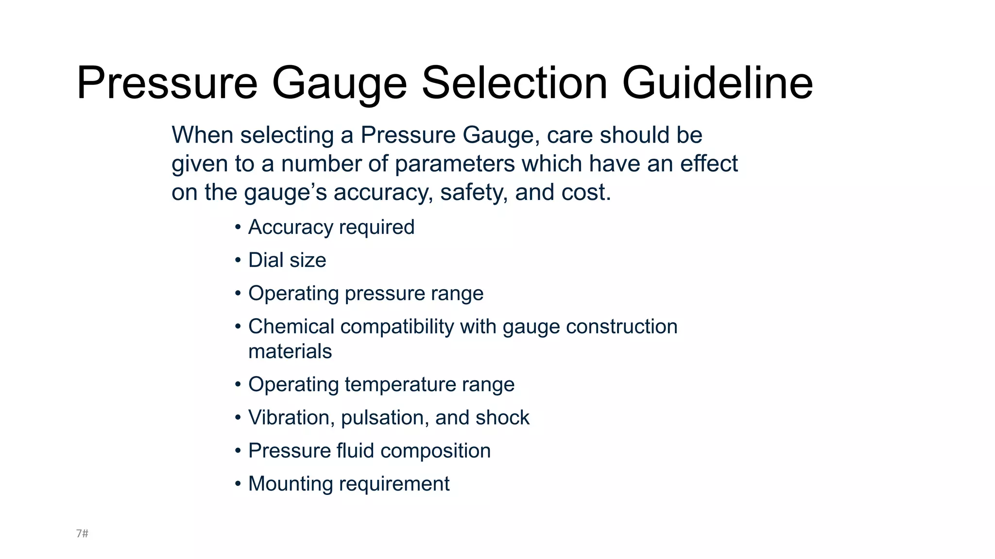 PRESSURE INSTRUMENTATION | PPTX