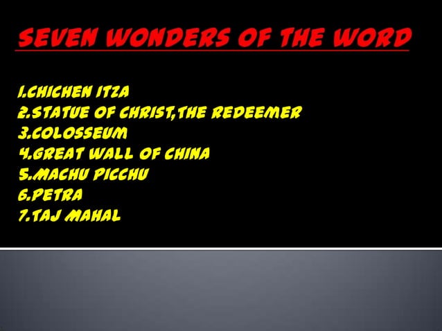 seven wonders of the word | PPT