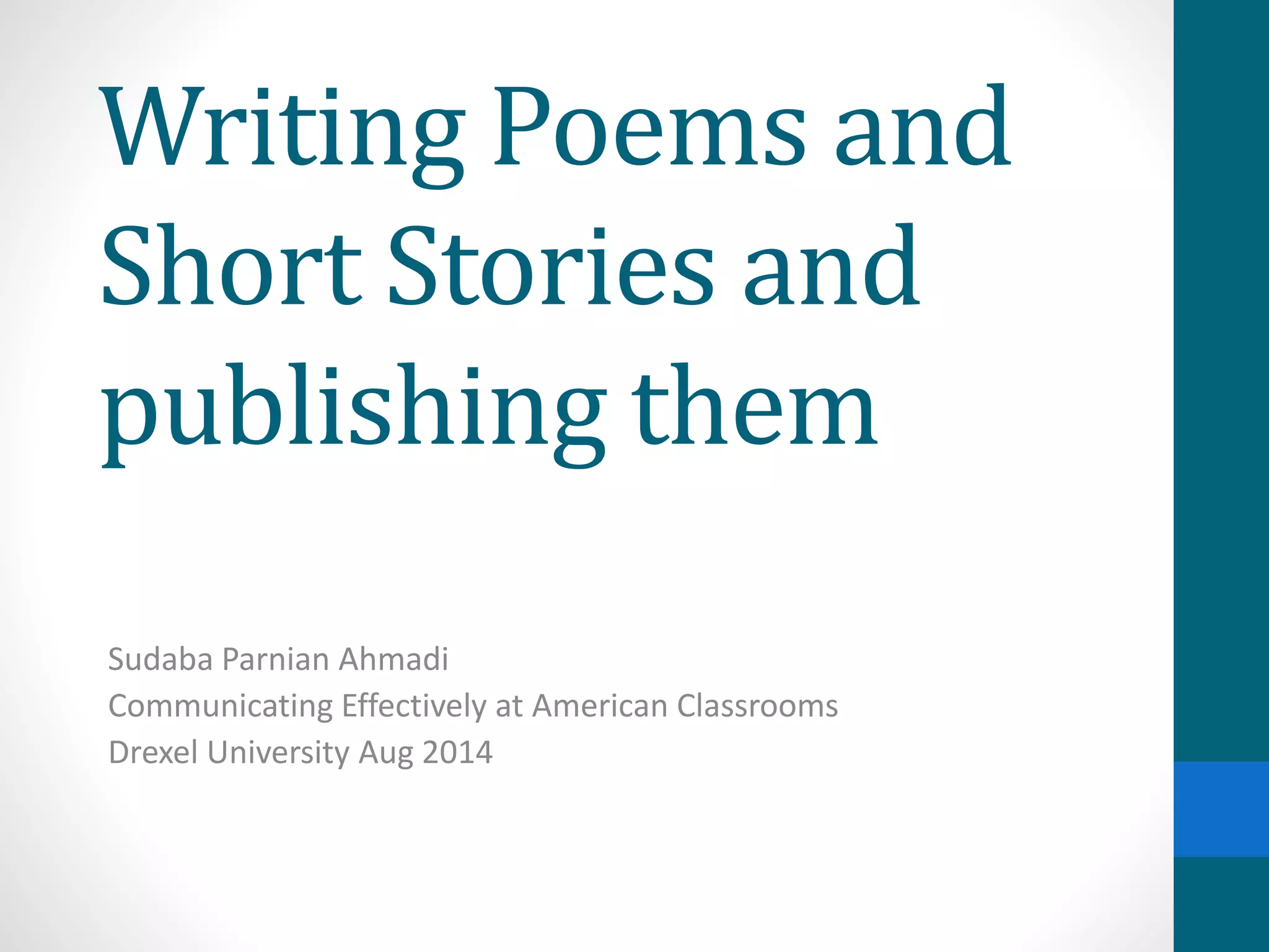 Poems and short stories | PPTX