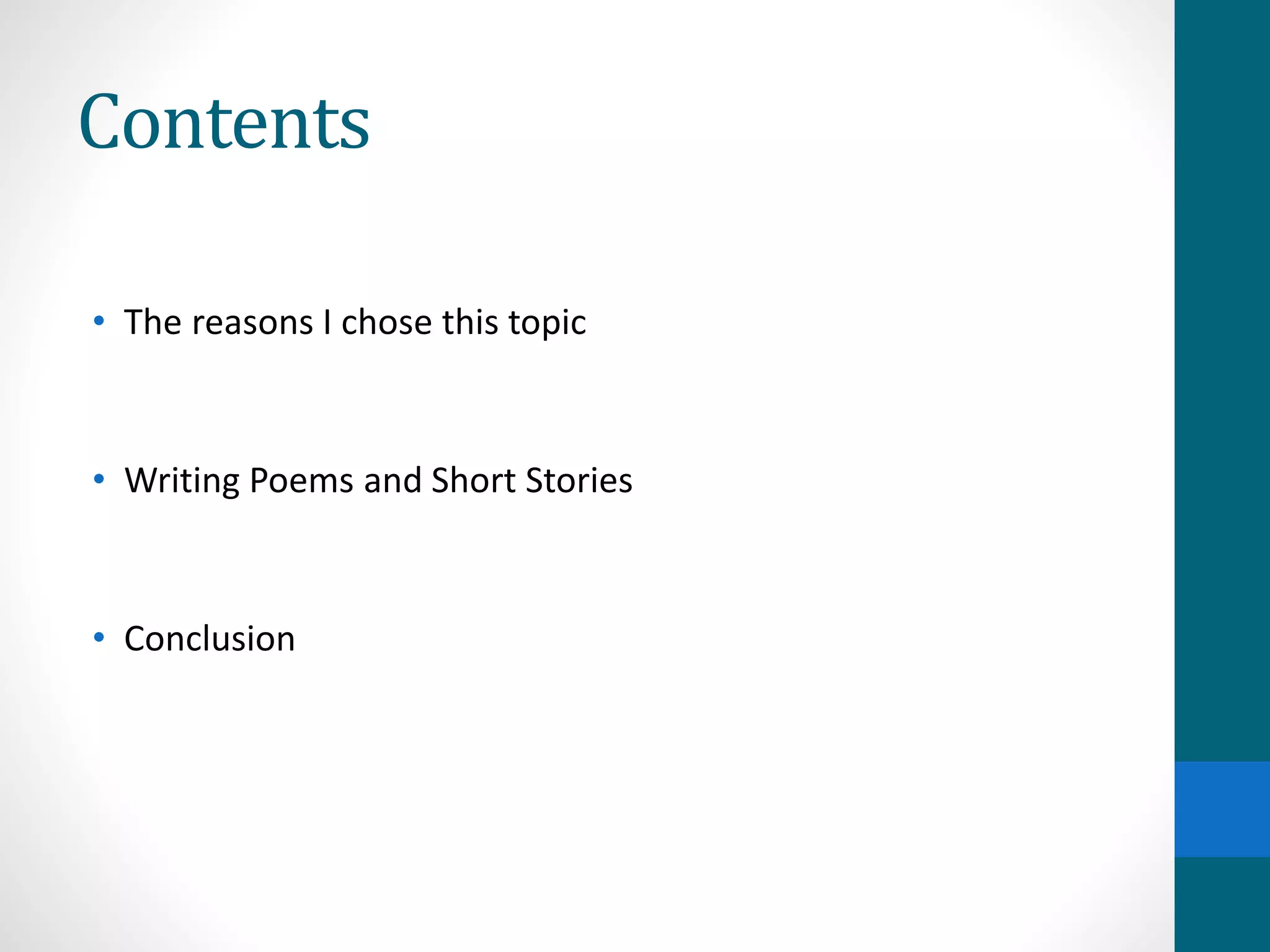 Poems and short stories | PPTX