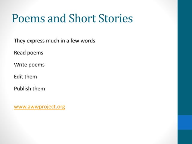 Poems and short stories | PPT