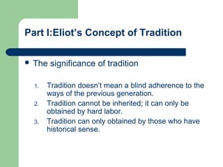 Tradition and the individual talent-Jameel Al-Ghaberi | PPT