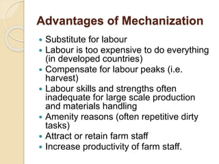 MECHANIZATION OF AGRICULTURE | PPTX