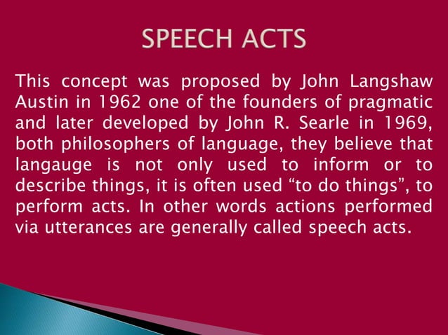 SPEECH ACT THEORY | PPTX