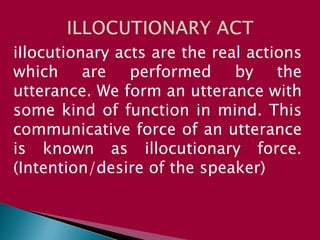 SPEECH ACT THEORY | PPTX