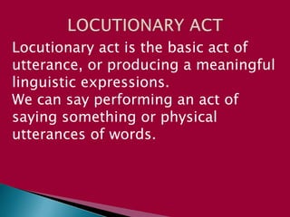 SPEECH ACT THEORY | PPTX