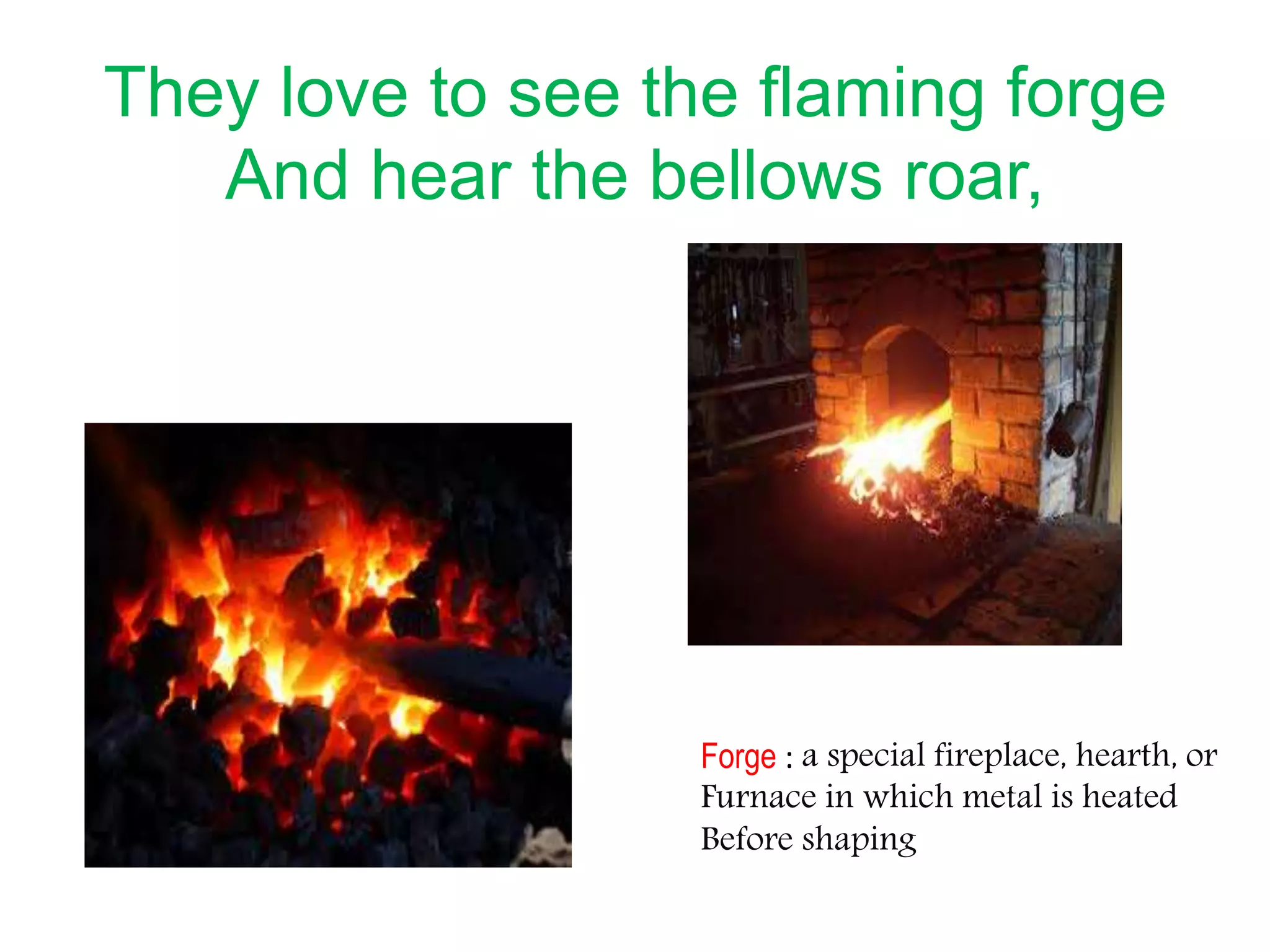 The Village Blacksmith- a presentation | PPTX