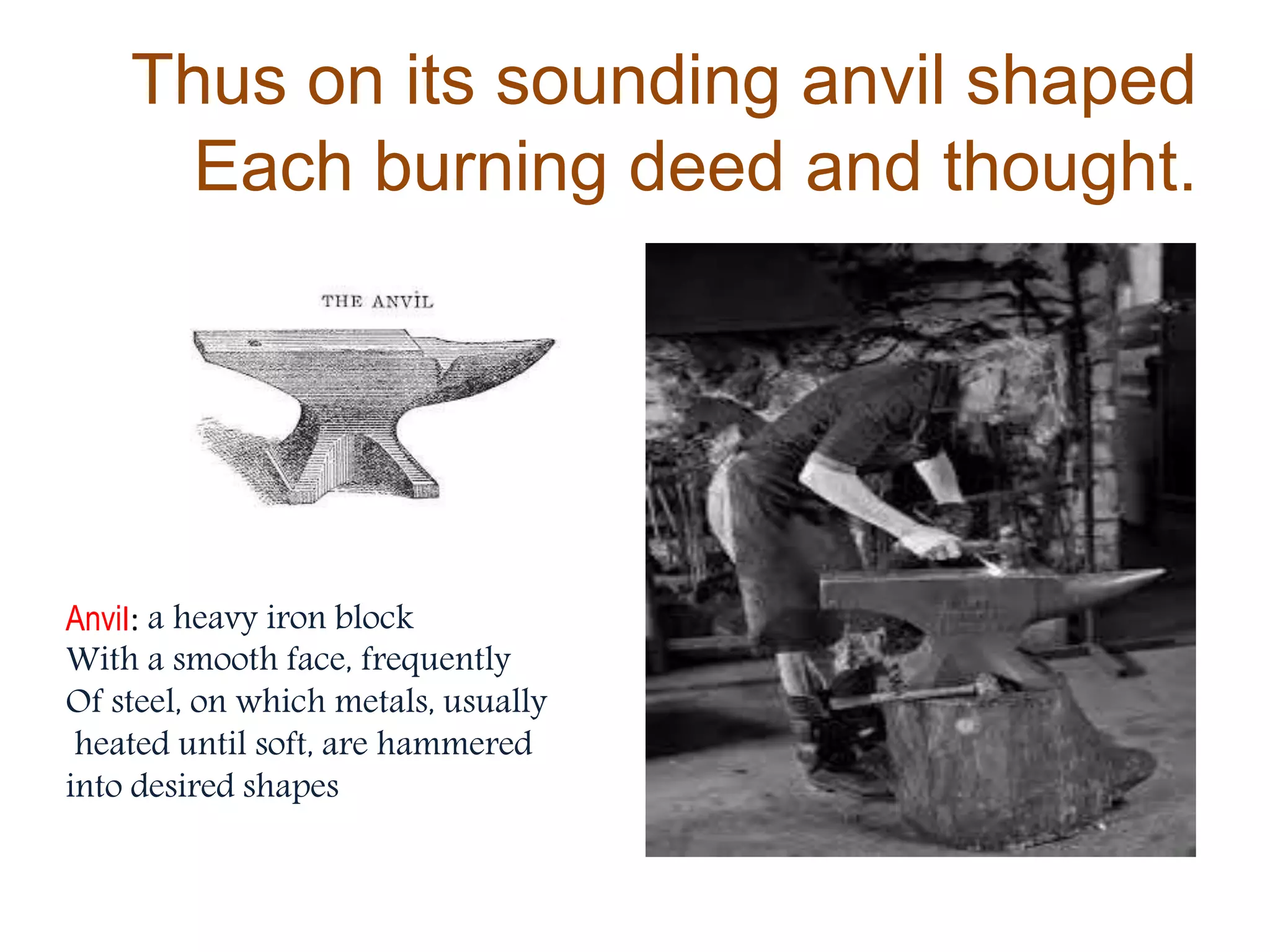 The Village Blacksmith- a presentation | PPTX