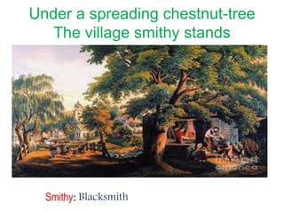 The Village Blacksmith- a presentation | PPTX