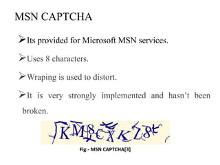 Presentation on CAPTCHA by Sachin Jain | PPTX | Internet | Computing