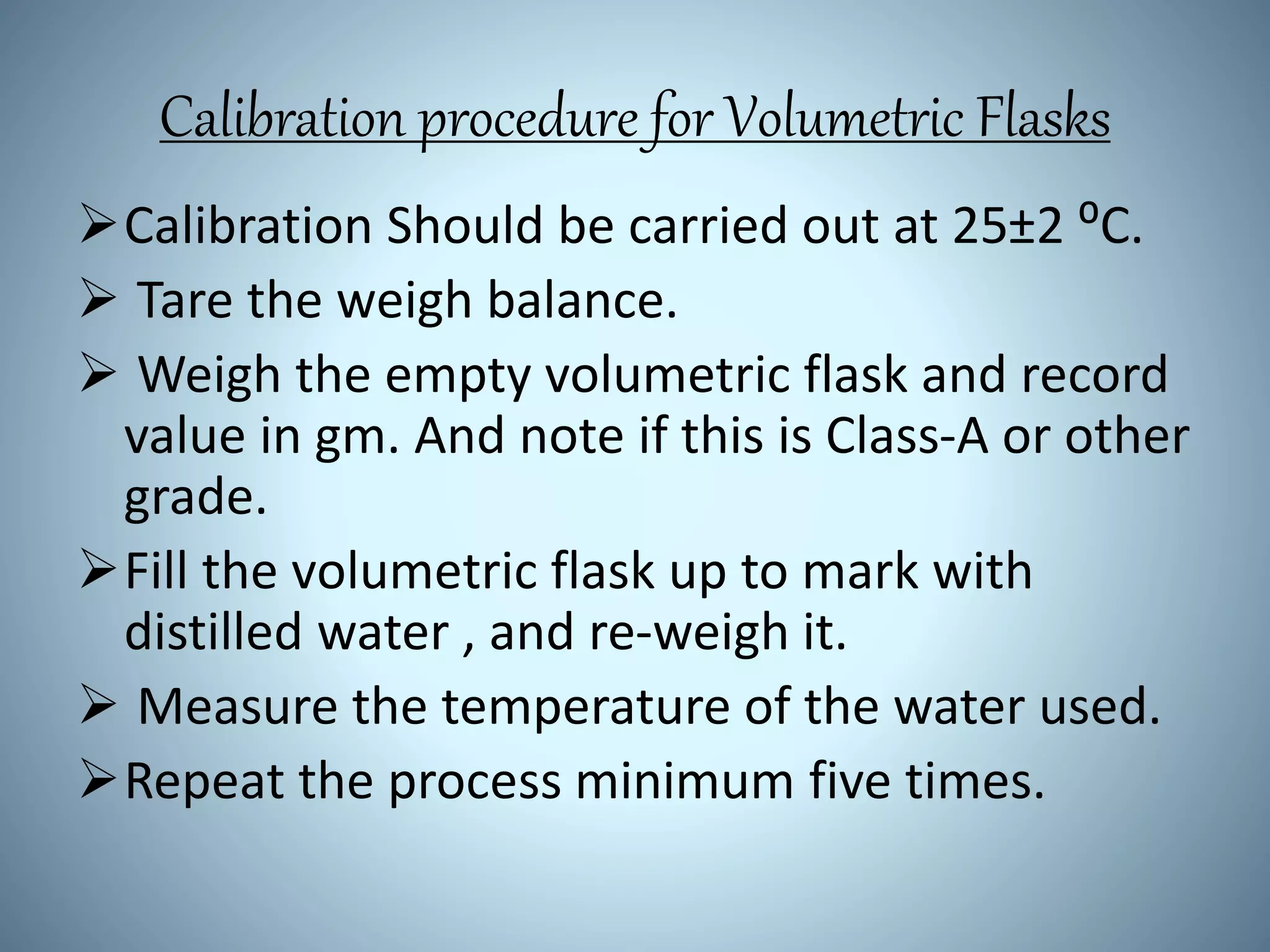 Calibration,Quality & Type of Glassware | PPTX
