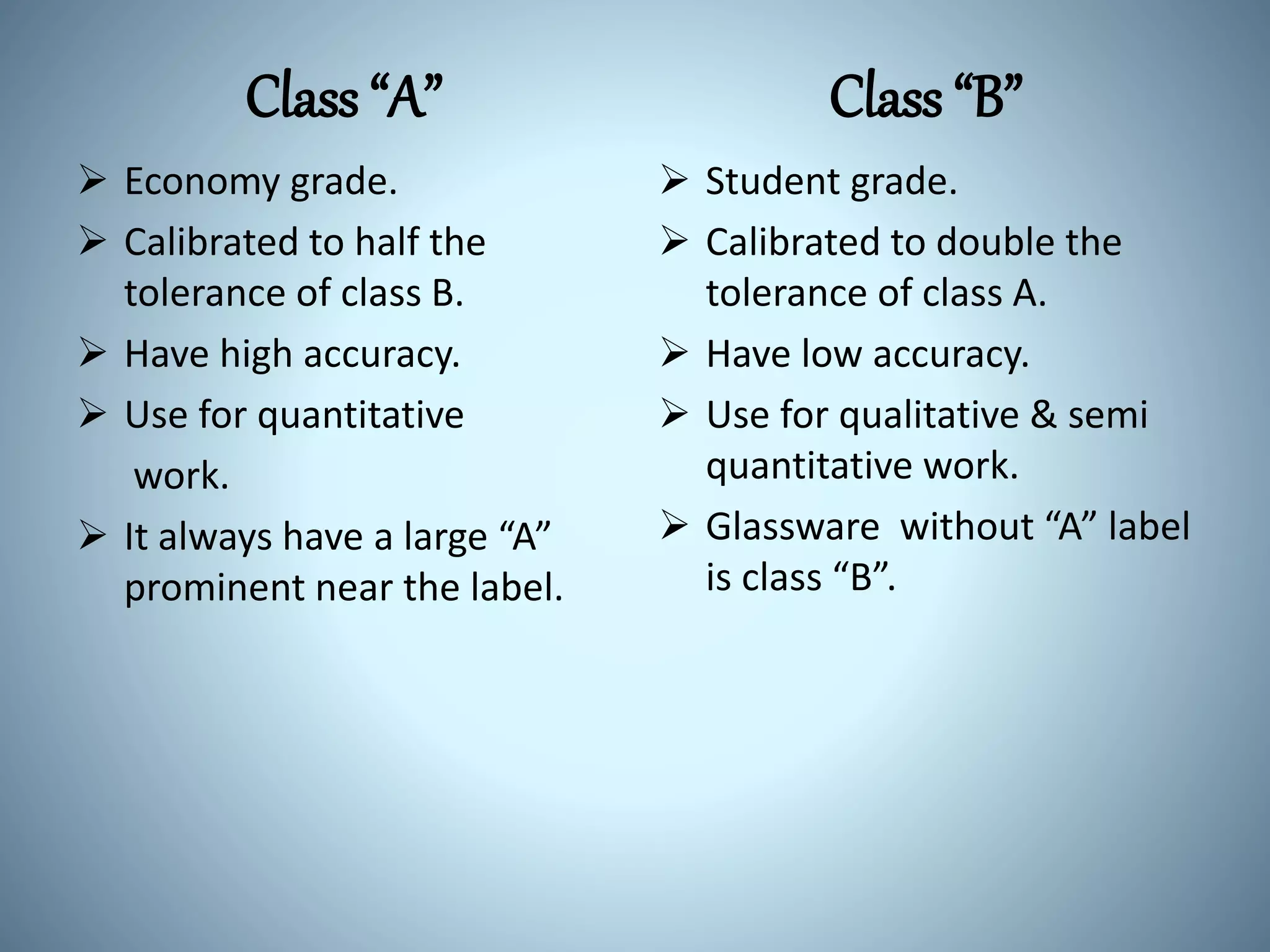 Calibration,Quality & Type of Glassware | PPTX