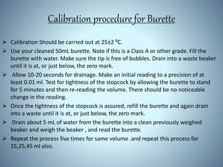 Calibration,Quality & Type of Glassware | PPTX