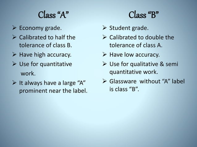 Calibration,Quality & Type of Glassware | PPTX | Chemistry | Science