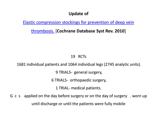 DVT PROPHYLAXIS IN ORTHOPEDIC SURGERIES | PPTX | Blood Disorders ...