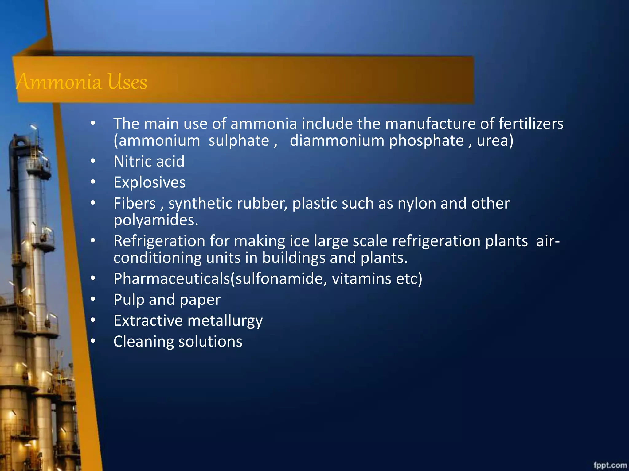 Manufacturing of ammonia (Haber process | PPTX