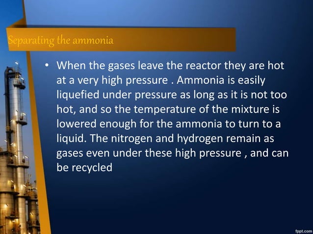 Manufacturing of ammonia (Haber process | PPTX | Chemistry | Science