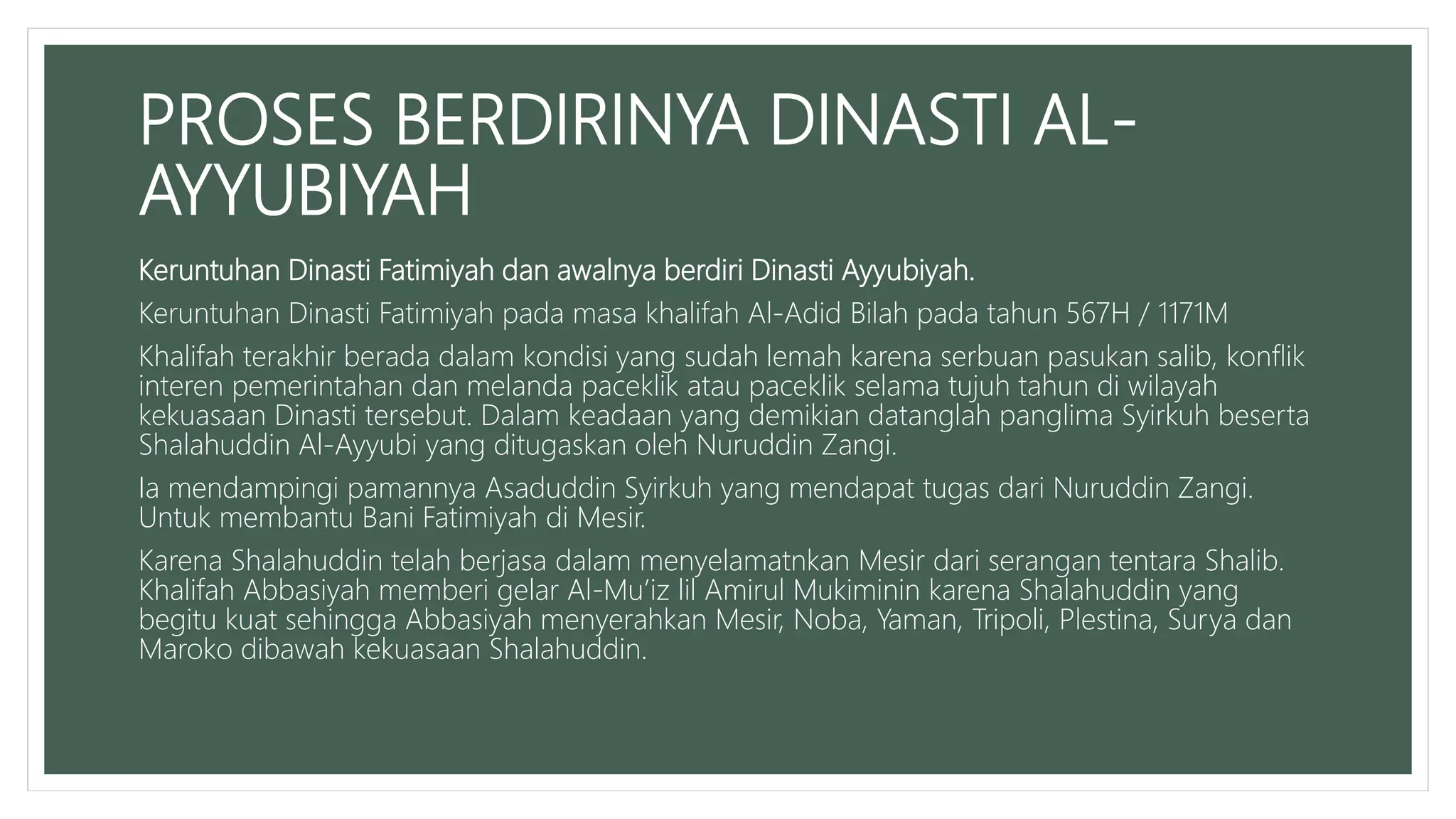 Dinasti Al-Ayyubiyah | PPTX