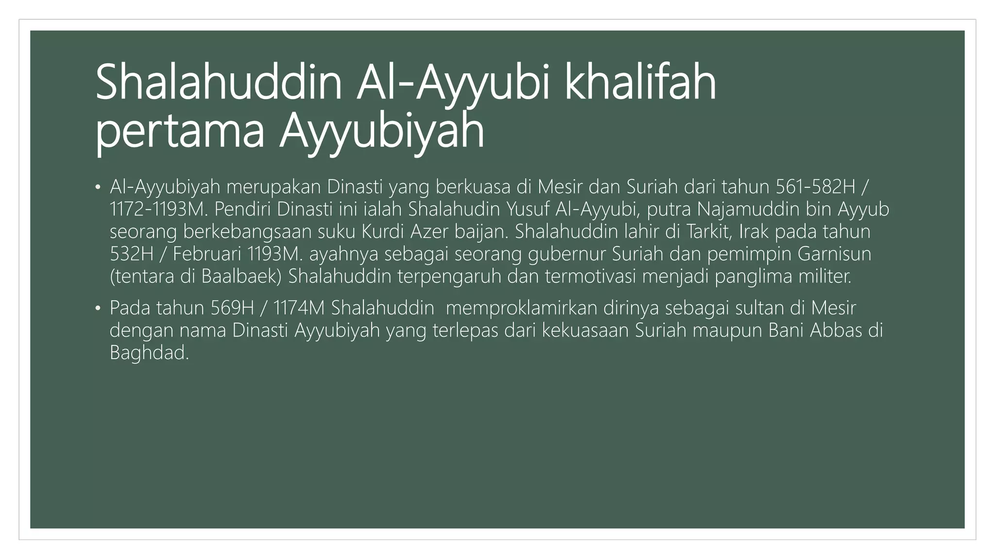 Dinasti Al-Ayyubiyah | PPTX
