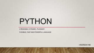 Introduction to Python , Overview | PPTX