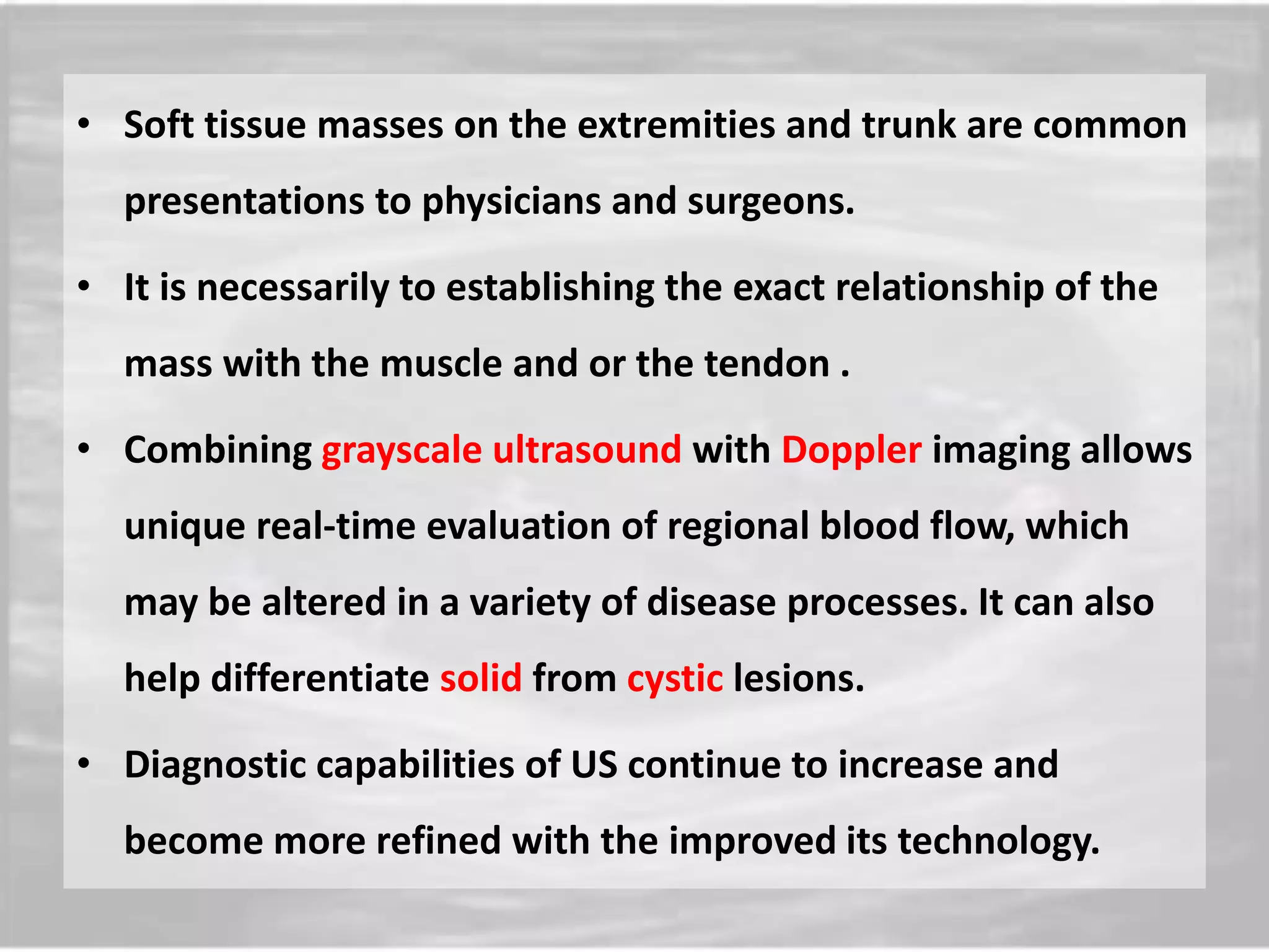 Role of ultrasound and color Doppler in evaluation of musculoskeletal ...