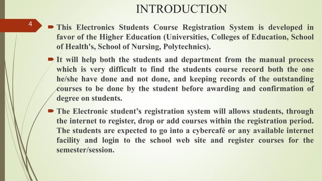 Electronic Student course registration System | PPTX
