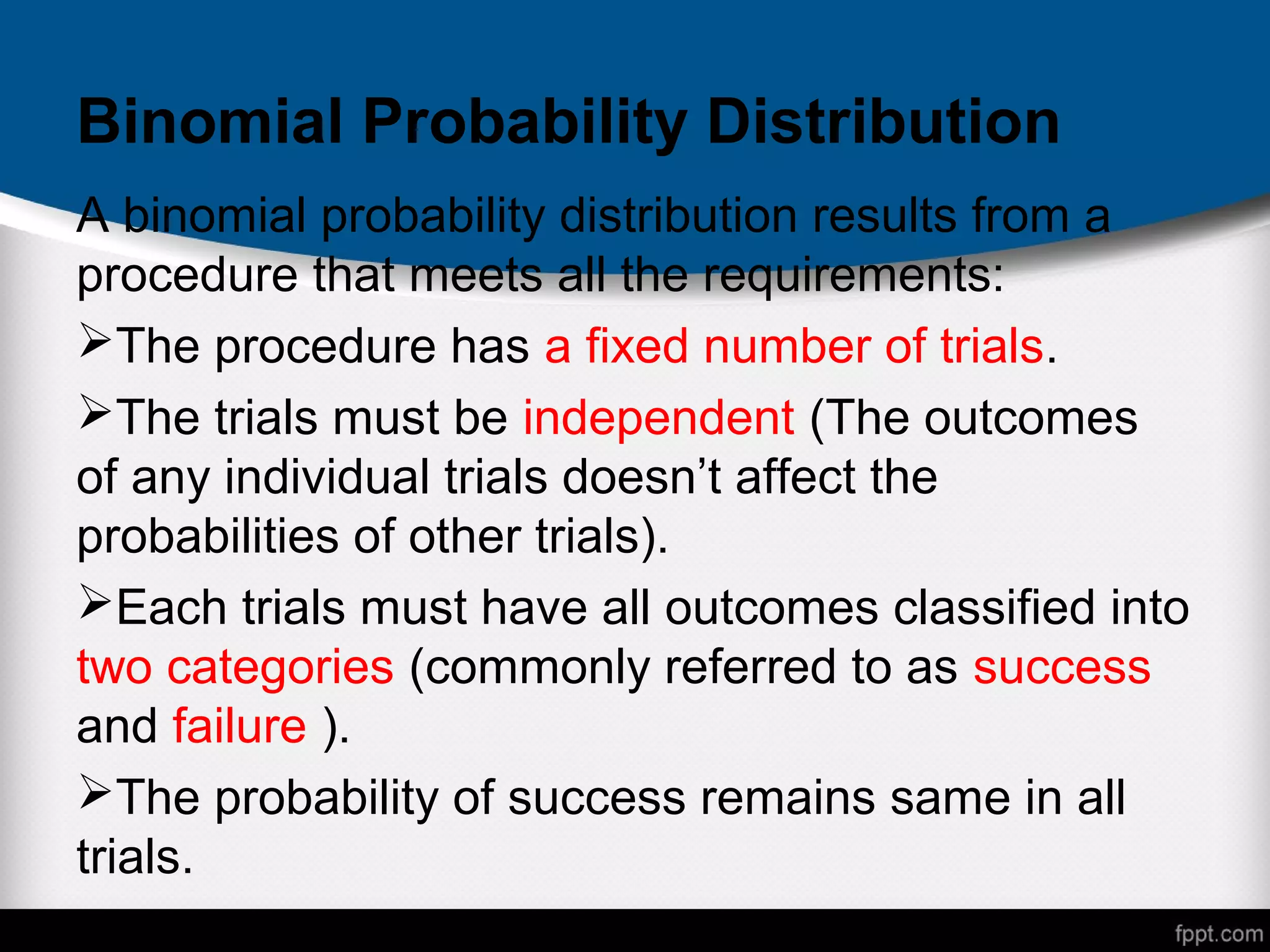 Binomial Probability Distribution | PPT