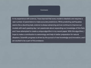 Rusho's Algorithm For Earthquake Prediction | PPT