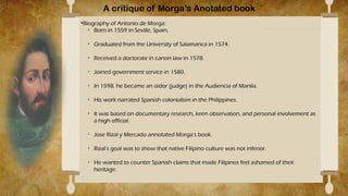 Rizal's Annotation of Antonio De Morga uccesos DE LAS ISLAS FILIPINAS ...