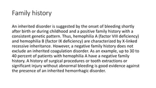 Approach to the adult with bleeding disorder | PPTX