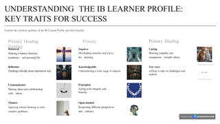 IB Elements & Approach, Parent Orientation | PPTX