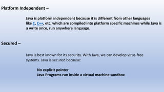 Presentation on java | PPT