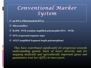 Molecular Markers: Major Applications in Insects | PPT