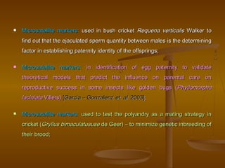 Molecular Markers: Major Applications in Insects | PPT