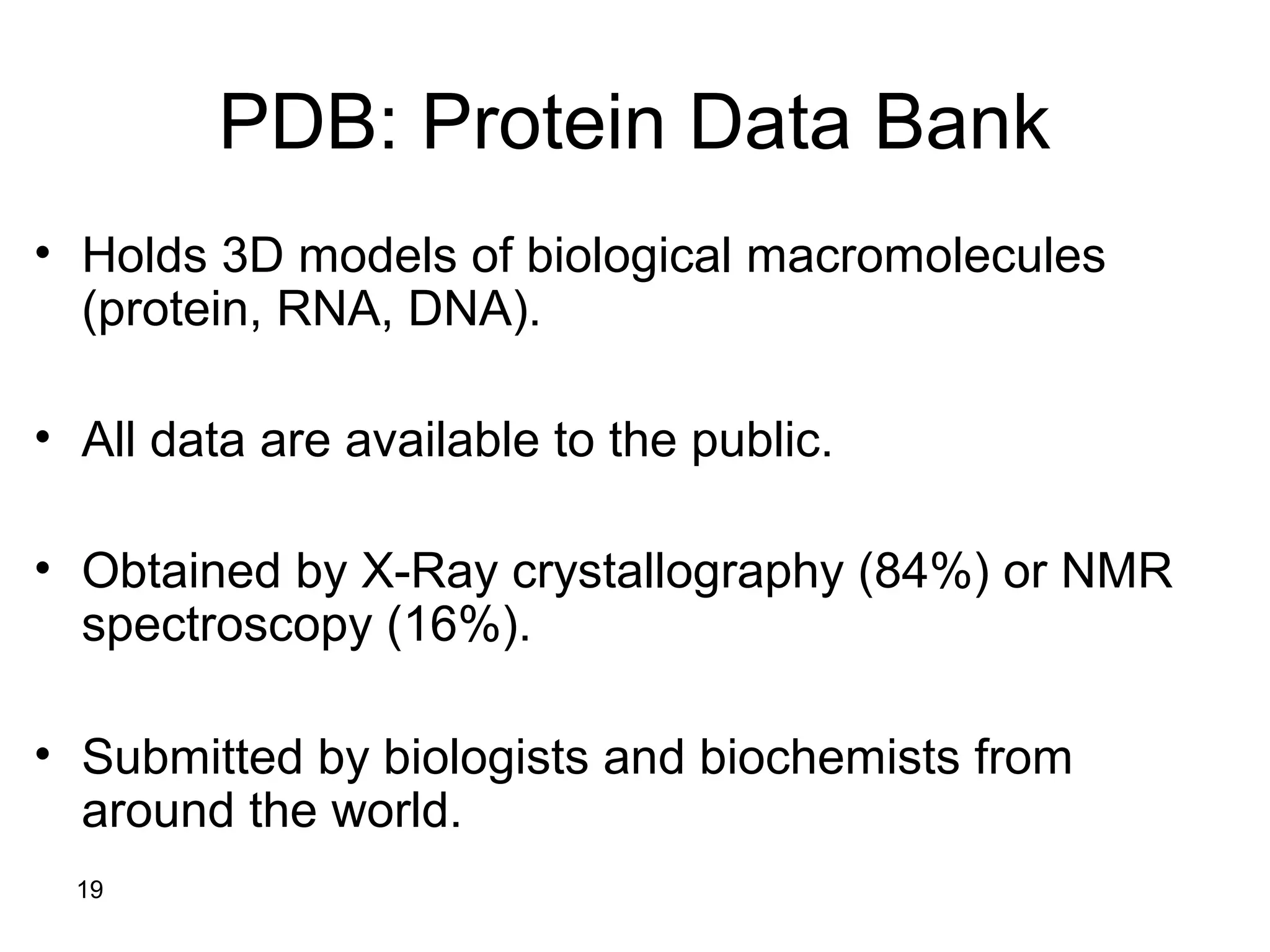 Protein Structure Databases And Structural Alignment Ppt Databases Computer Software And