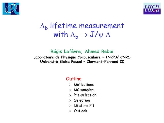 Lambda_b particle lifetime measurement | PPT